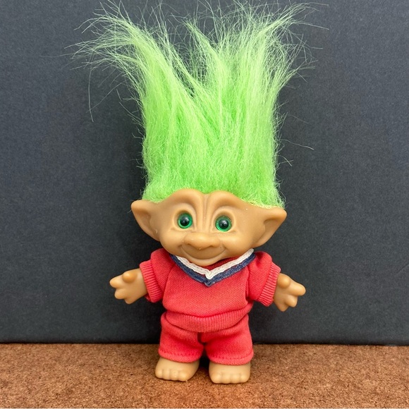 Russ | Toys | Vintage Ace Novelty Troll Doll Dark Blue Hair Belly Jewel ...
